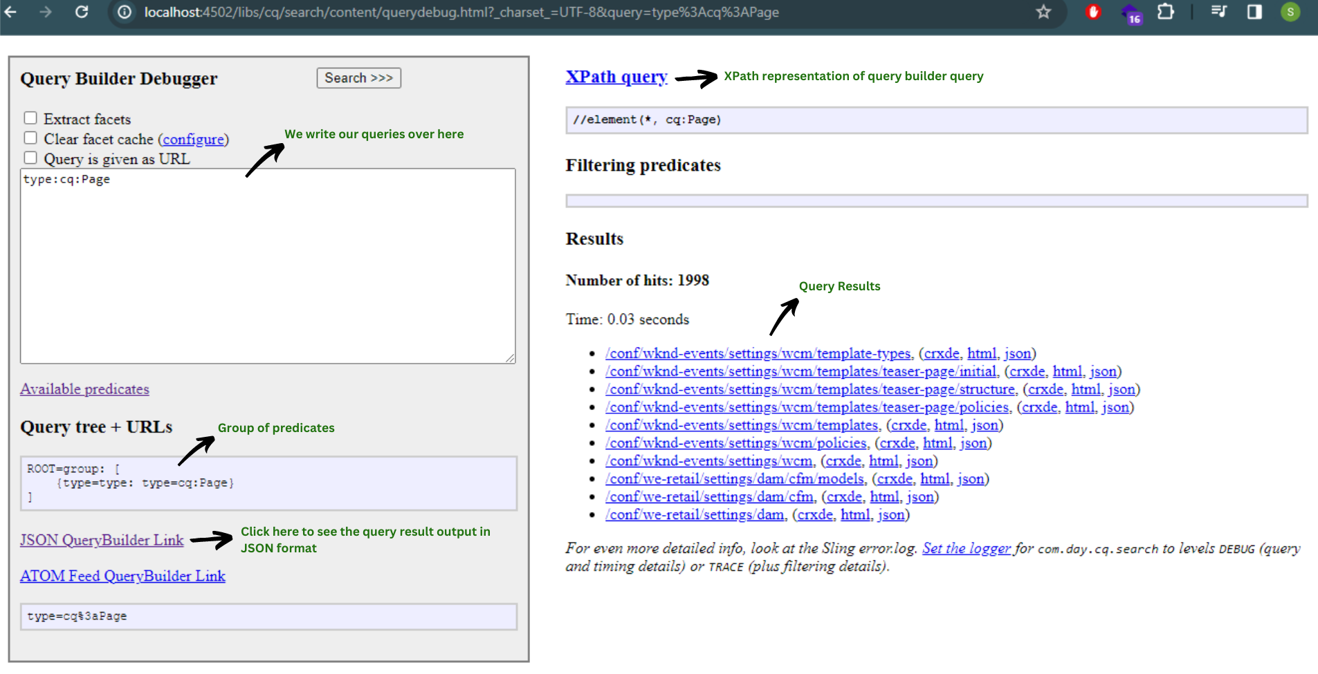 Query Builder in AEM